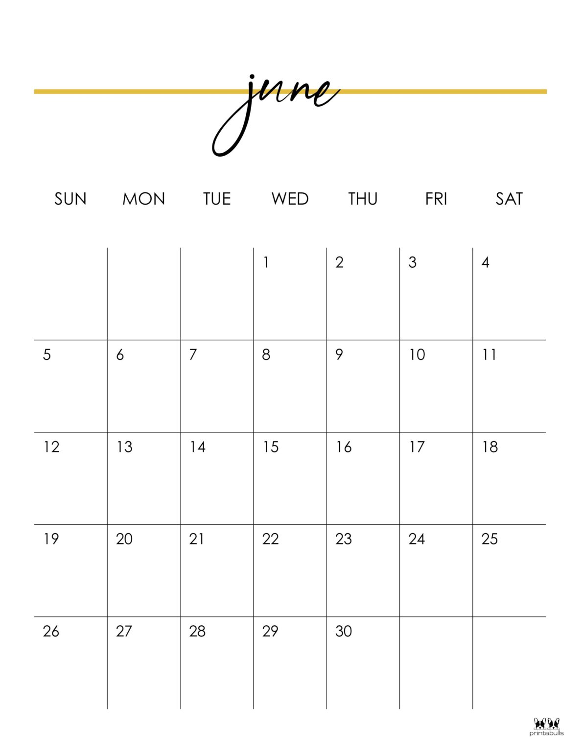 June 2022 Calendars - 25 FREE Printables | Printabulls
