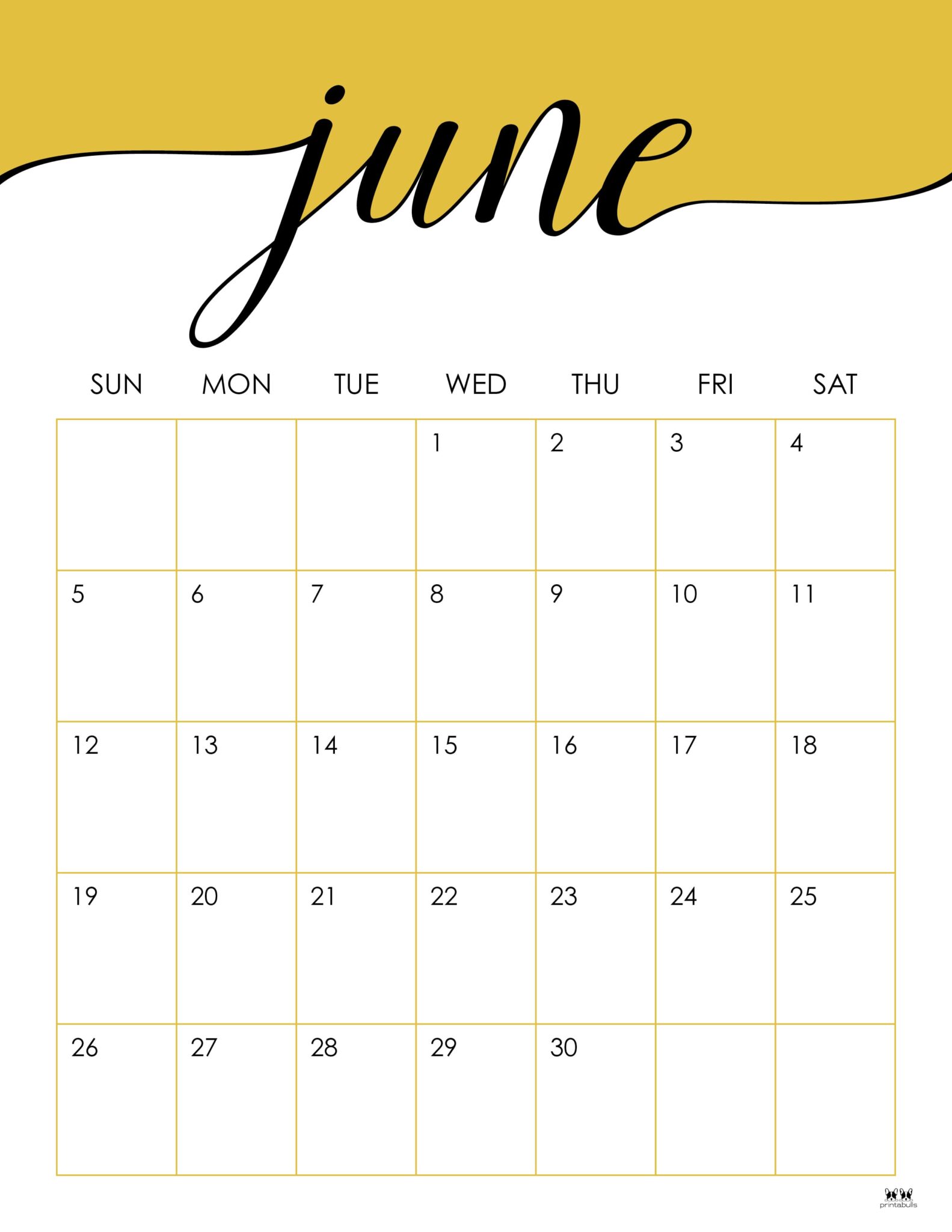 June 2022 Calendars - 25 FREE Printables | Printabulls