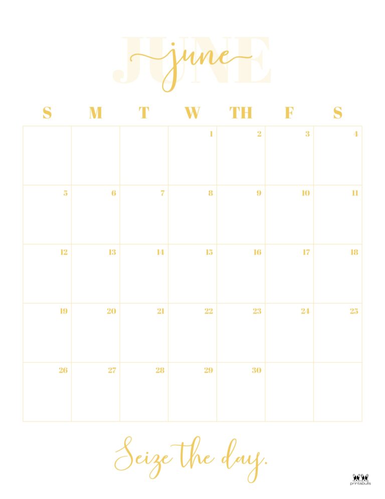 June 2022 Calendars - 25 FREE Printables | Printabulls