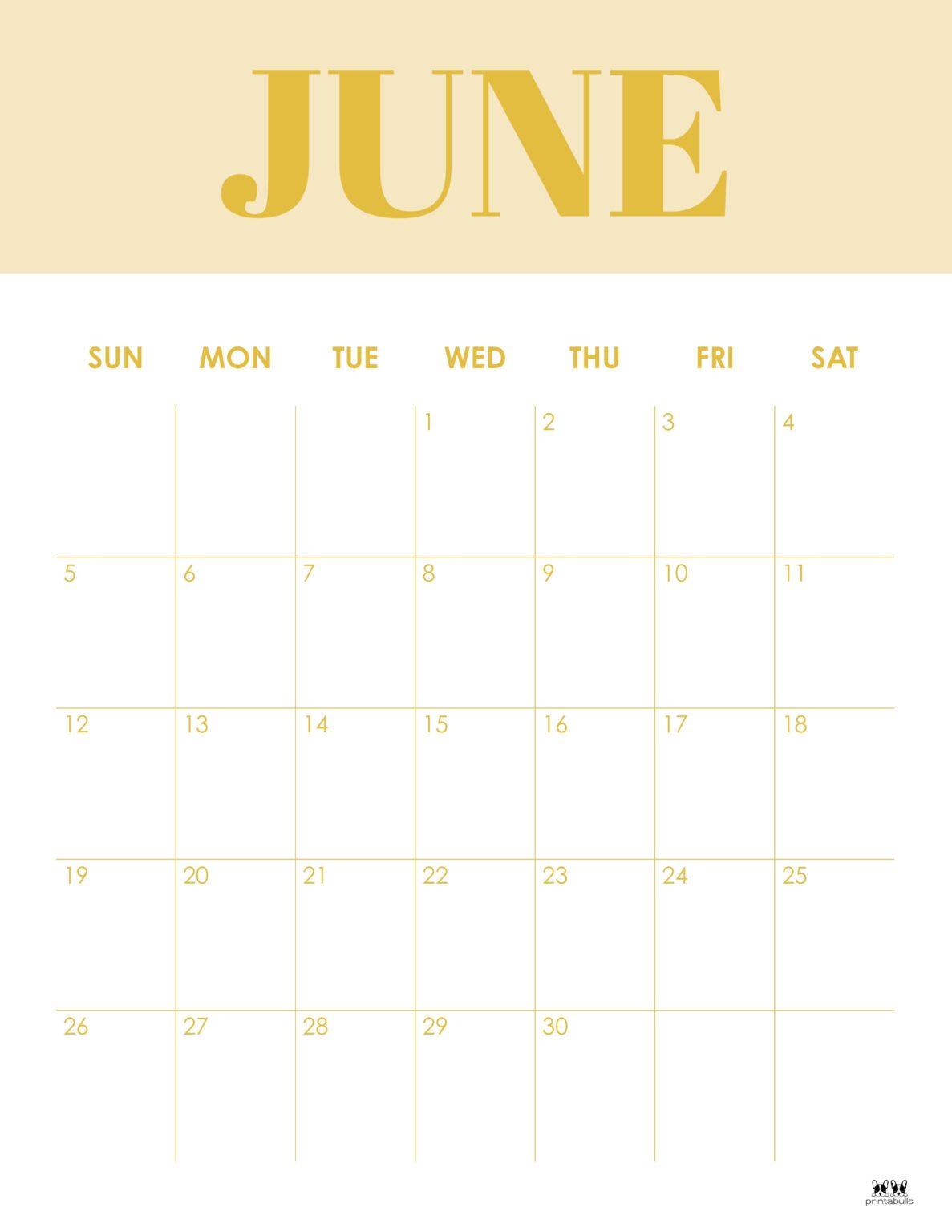 June 2022 Calendars - 25 FREE Printables | Printabulls