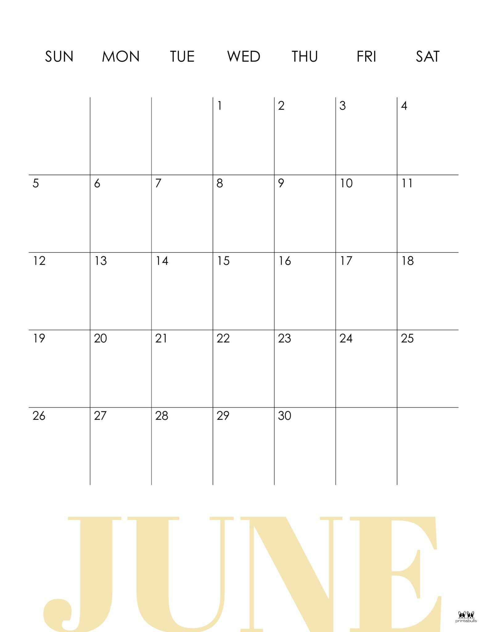 June 2022 Calendars - 25 FREE Printables | Printabulls