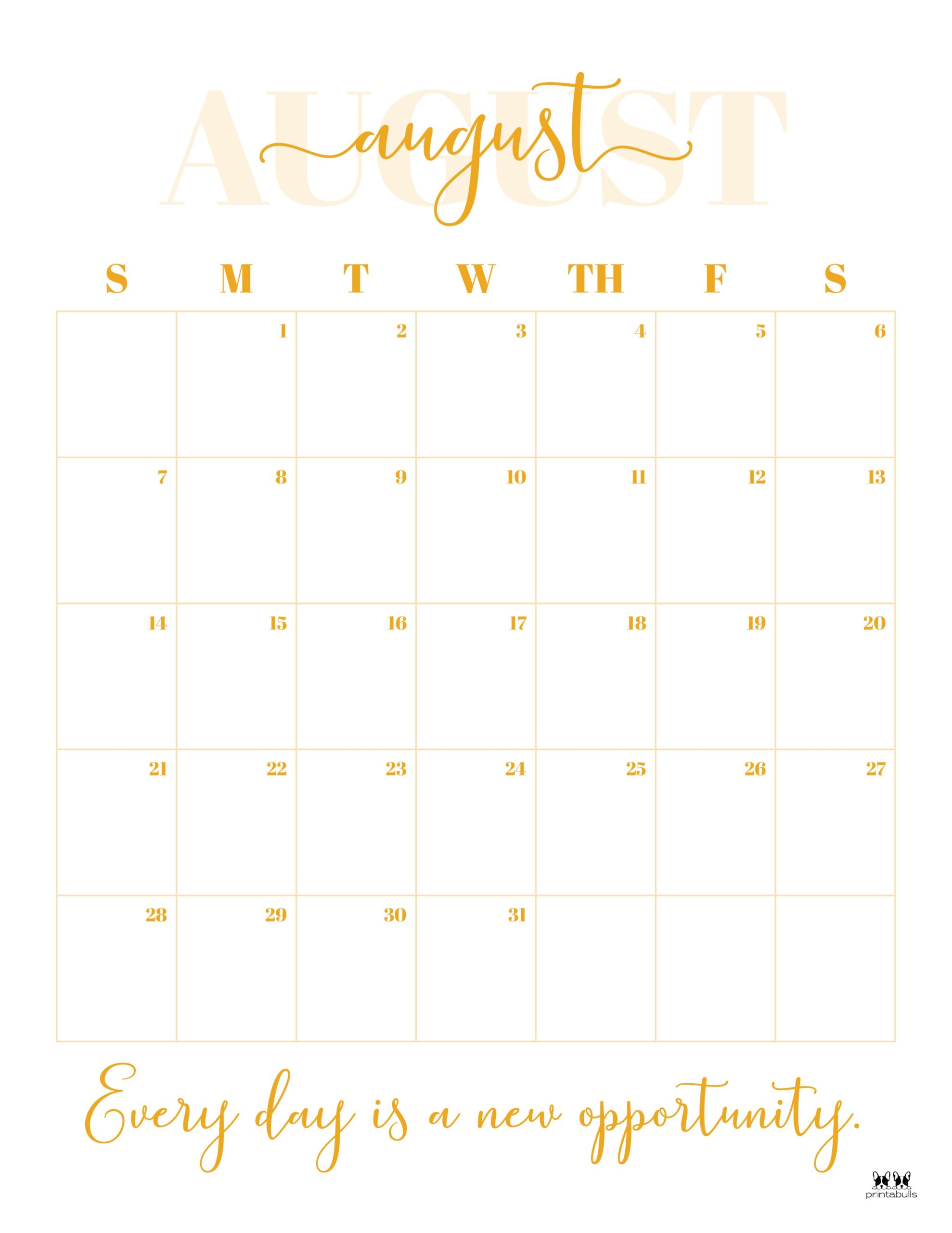August 2022 Calendars - 33 FREE Printables | Printabulls