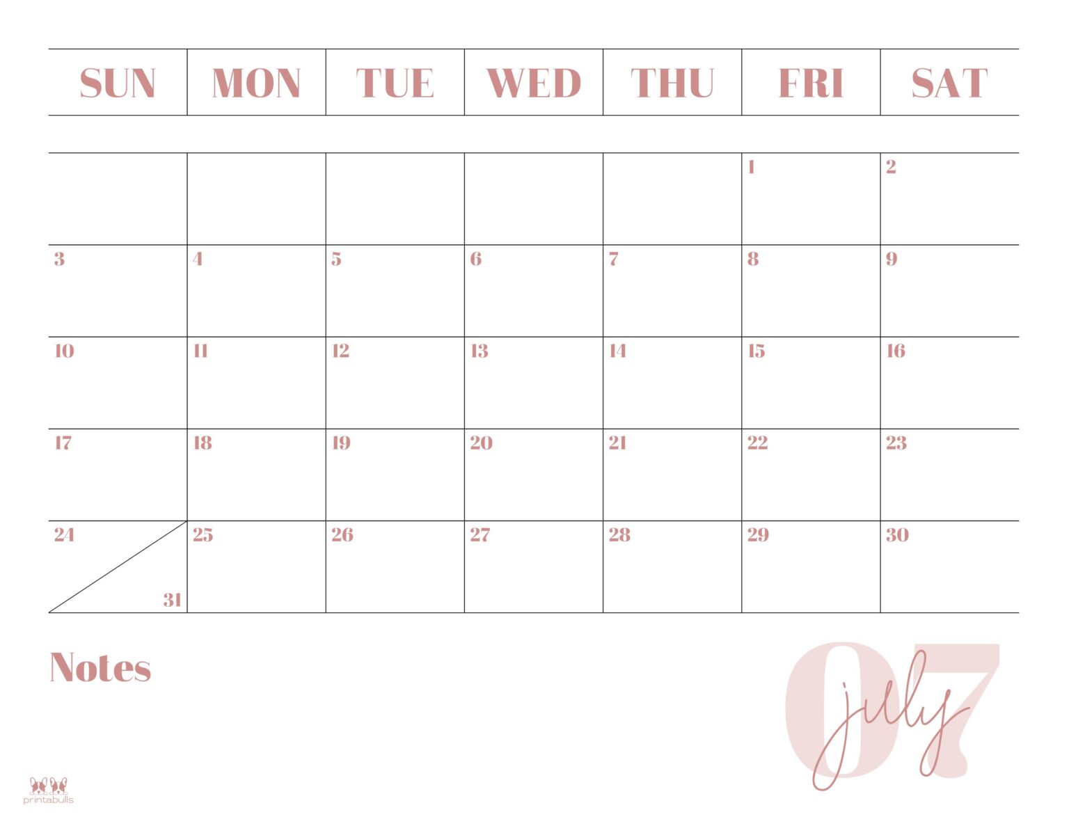 July 2022 Calendars - 33 FREE Printables | Printabulls