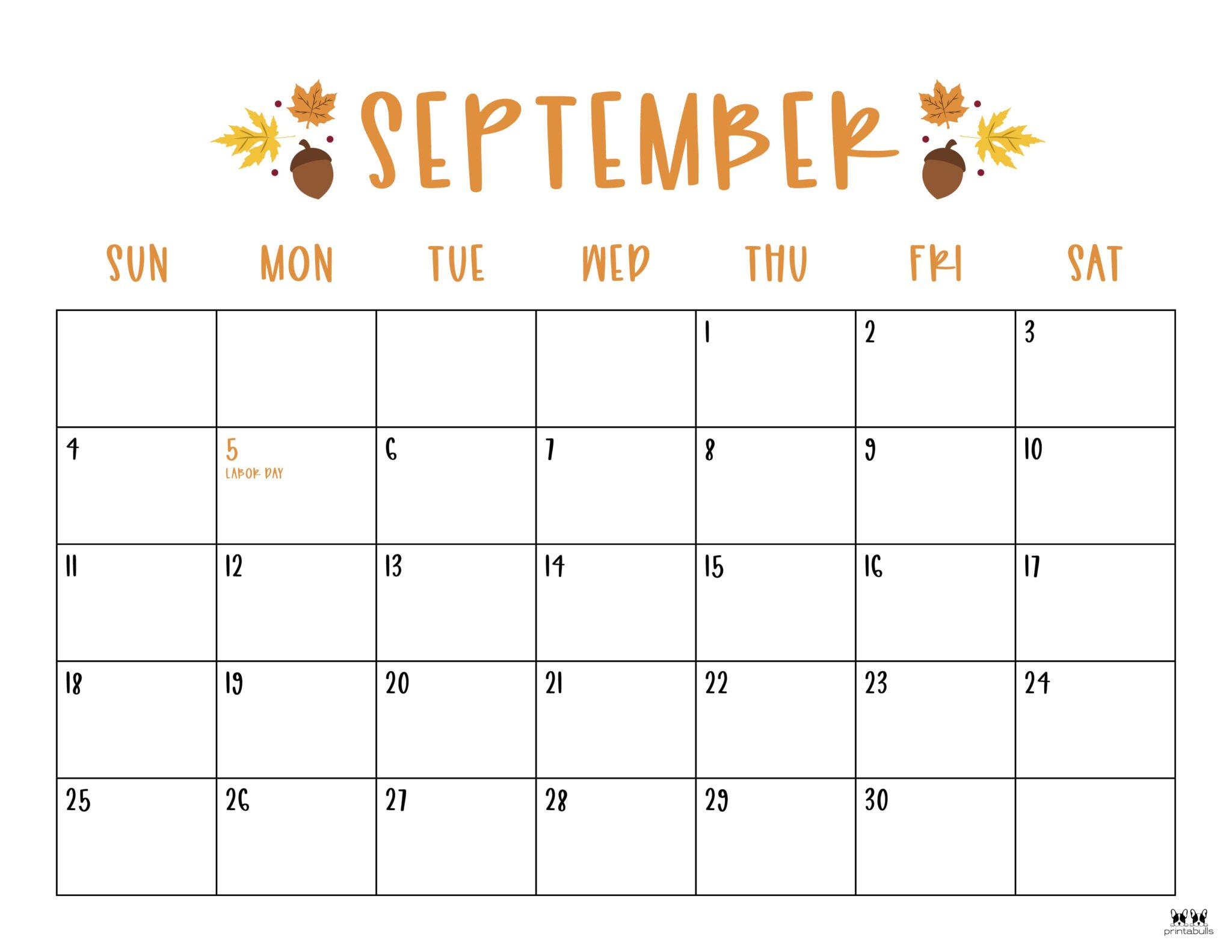 September 2022 Calendars - 50 FREE Printables | Printabulls