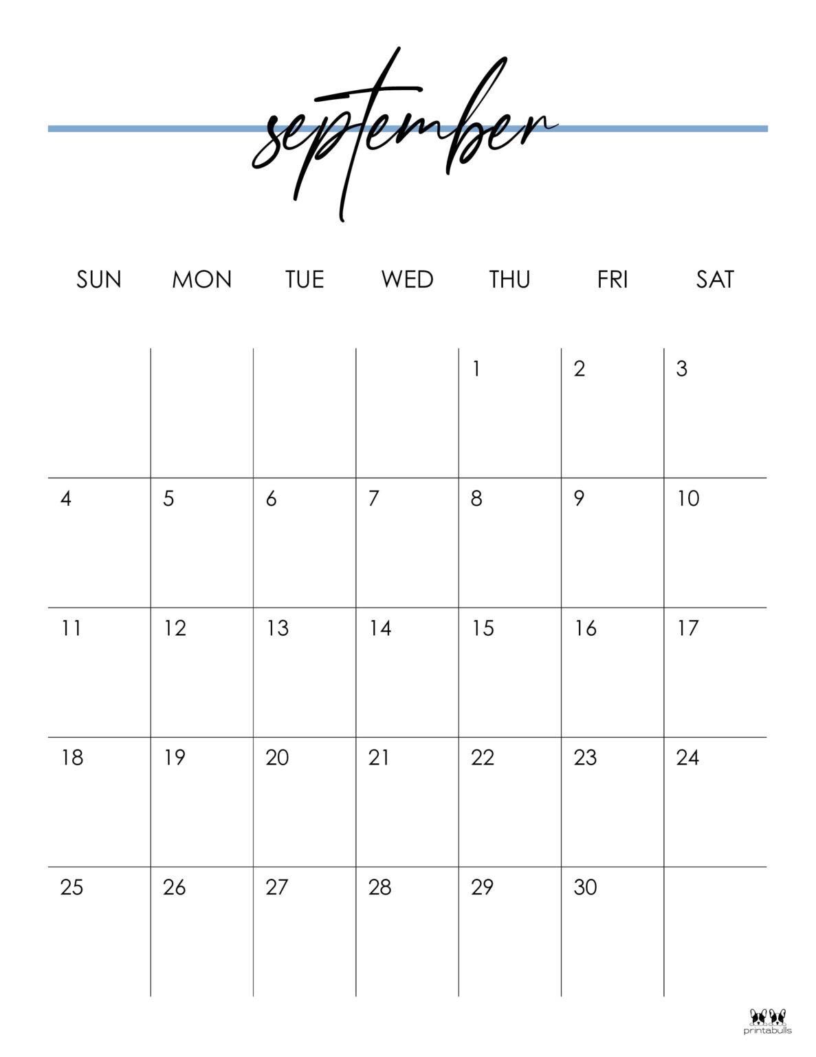 September 2022 Calendars - 50 FREE Printables | Printabulls