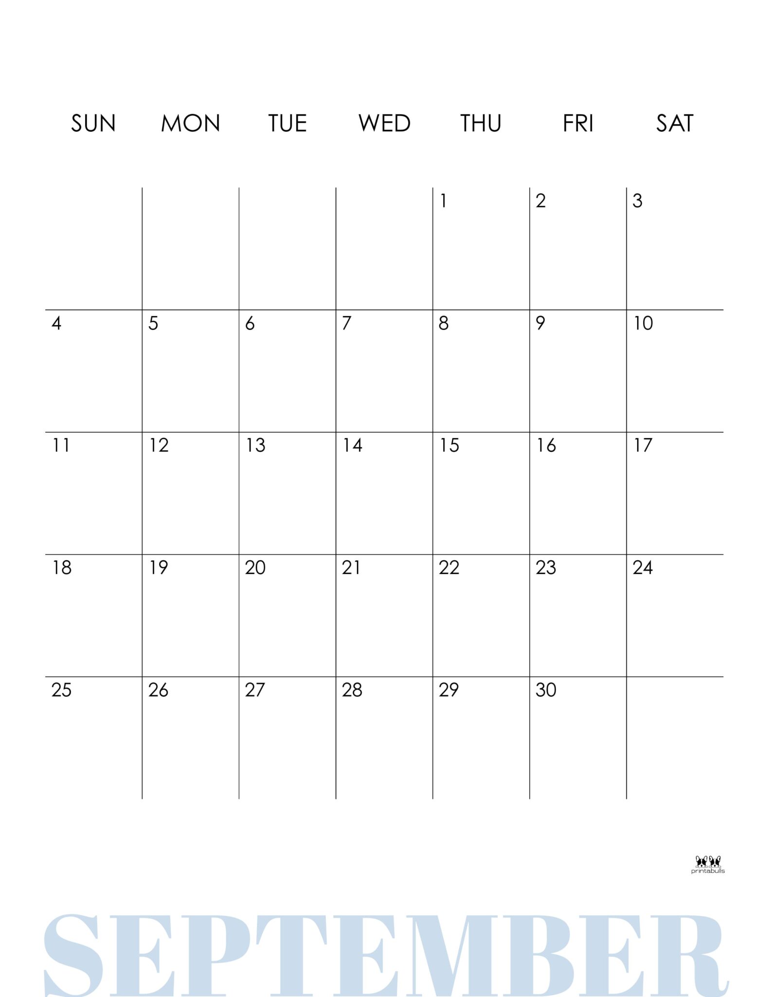 September 2022 Calendars - 50 FREE Printables | Printabulls