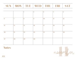 November 2022 Calendars - 50 FREE Printables | Printabulls