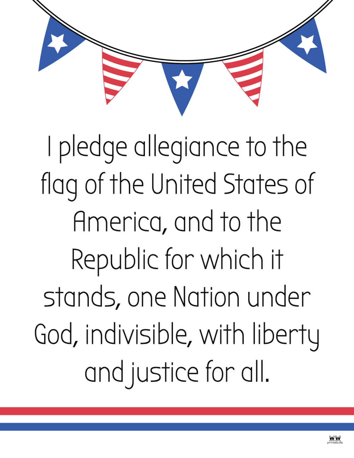 Pledge of Allegiance Words - 20 FREE Printables | Printabulls