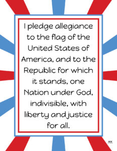 Pledge of Allegiance Words - 20 FREE Printables | Printabulls