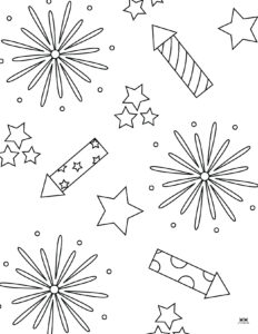 Firework Coloring Pages - 30 FREE Printables | Printabulls
