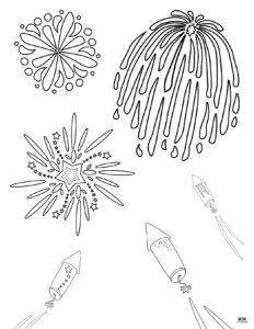 Firework Coloring Pages - 30 FREE Printables | Printabulls