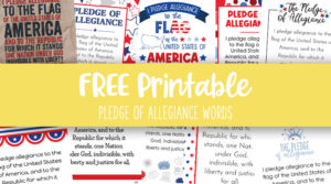 Pledge of Allegiance Words - 20 FREE Printables | Printabulls