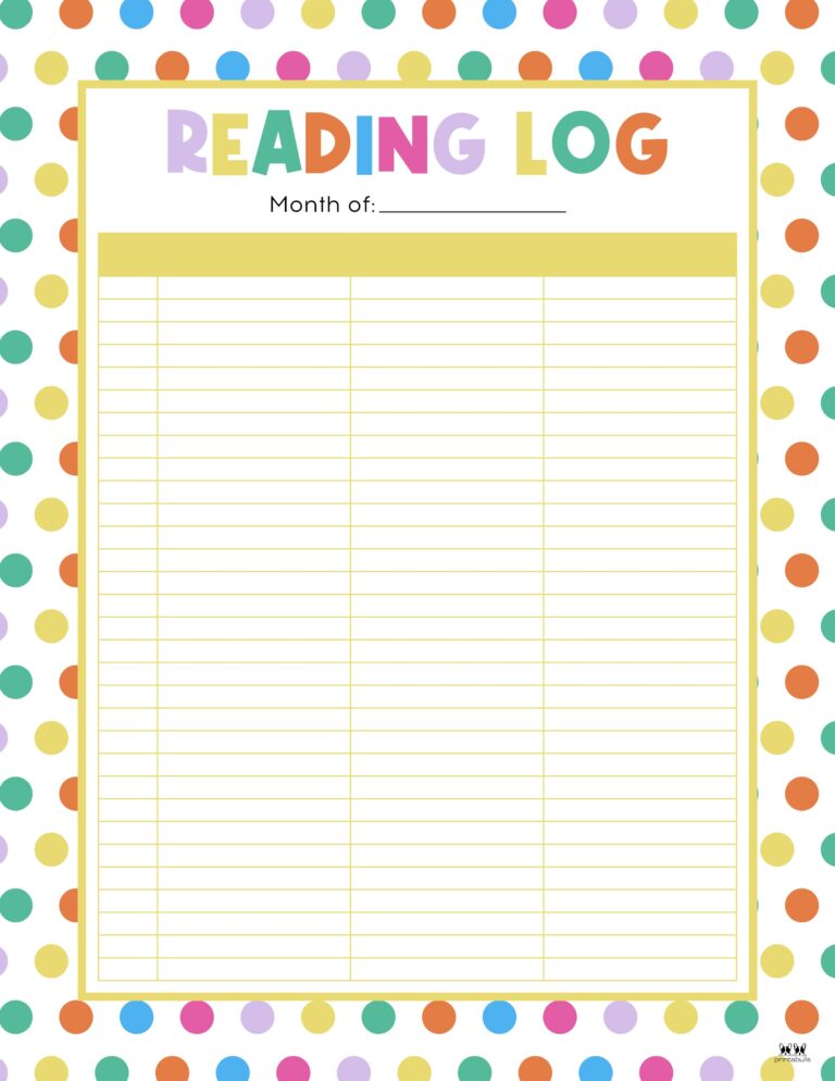 Reading Logs - 21 FREE Printables | Printabulls