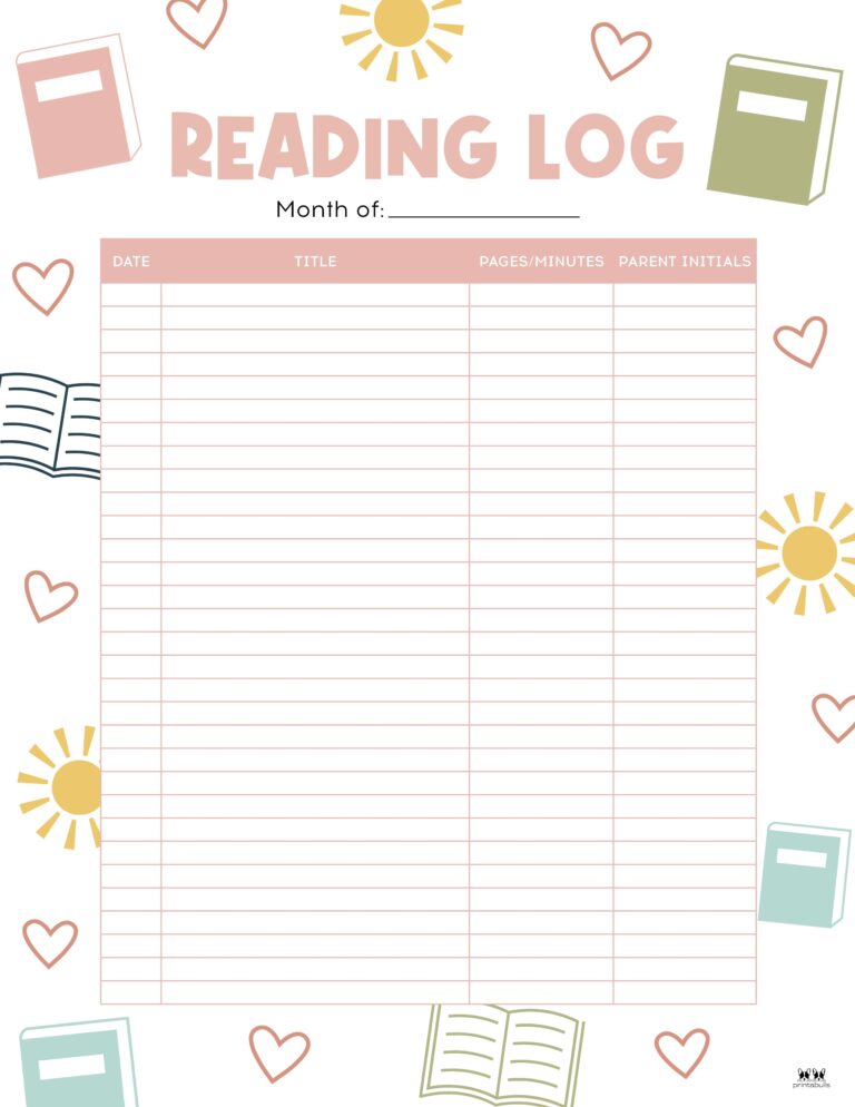 Reading Logs - 21 FREE Printables | Printabulls