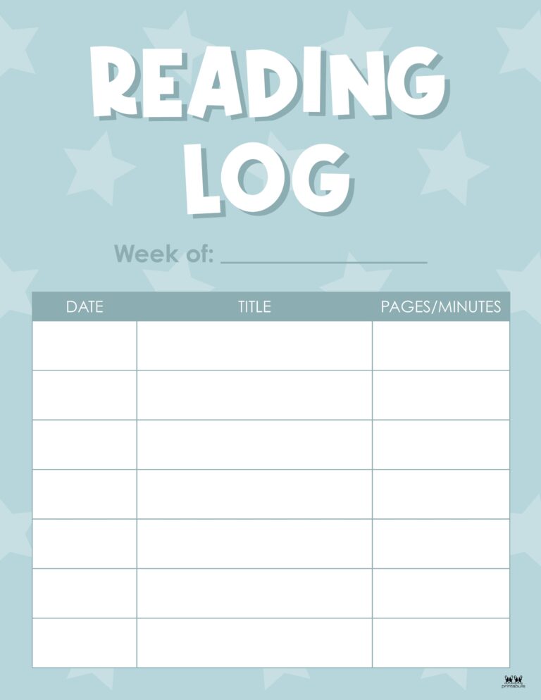 Reading Logs - 21 FREE Printables | Printabulls
