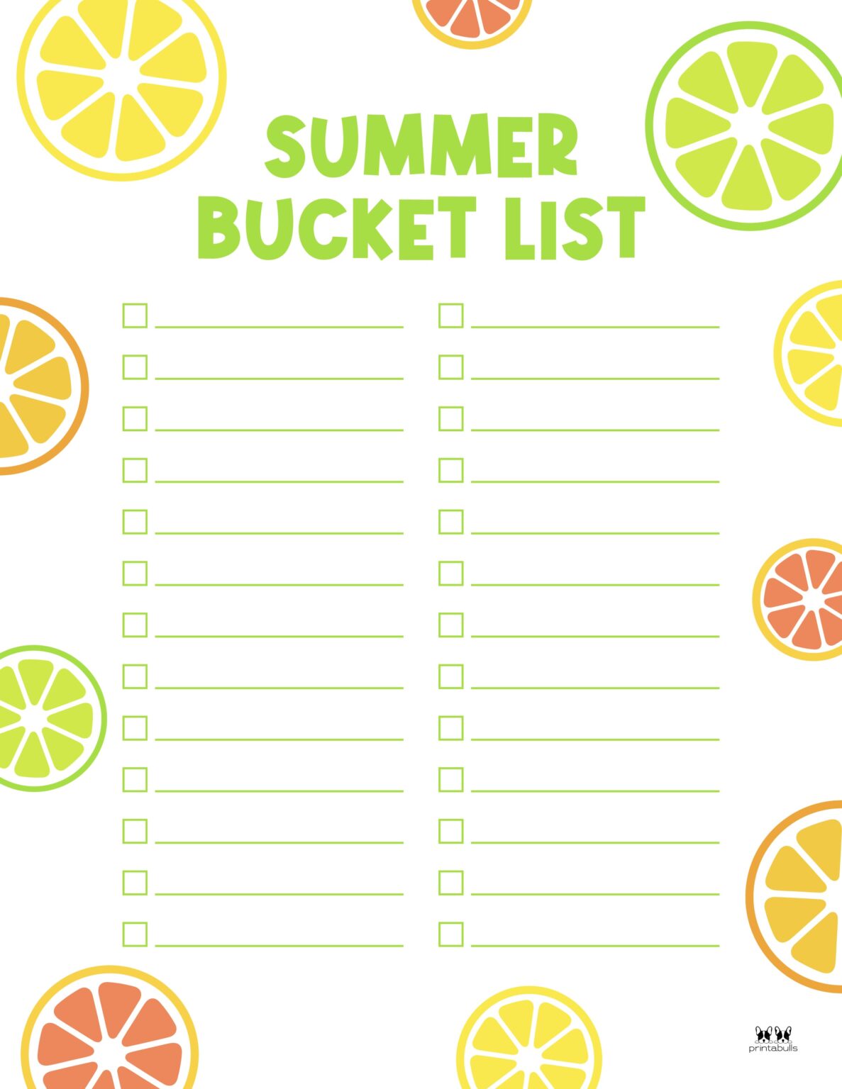 Summer Bucket Lists - 20 FREE Printables | Printabulls