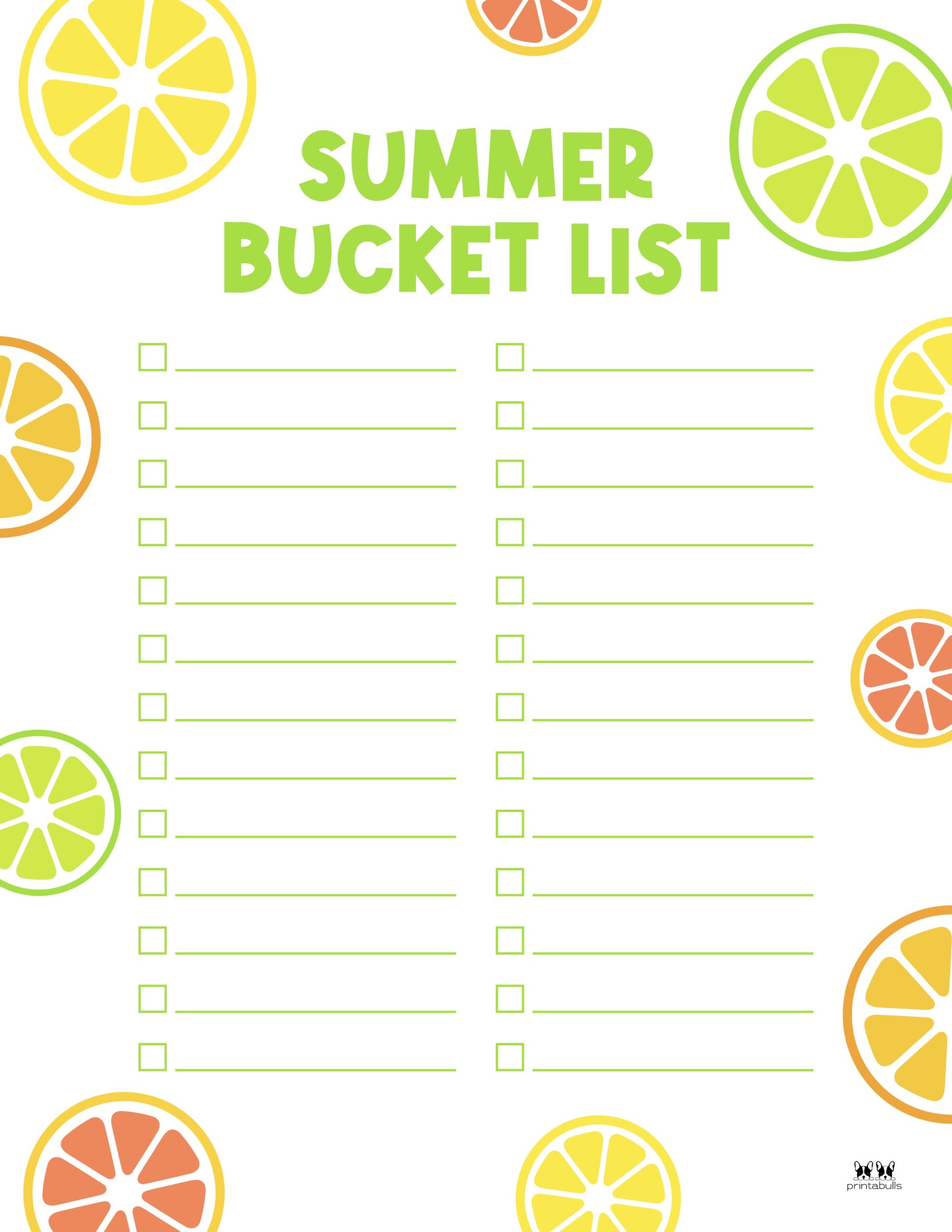 Summer Bucket Lists - 20 FREE Printables | Printabulls