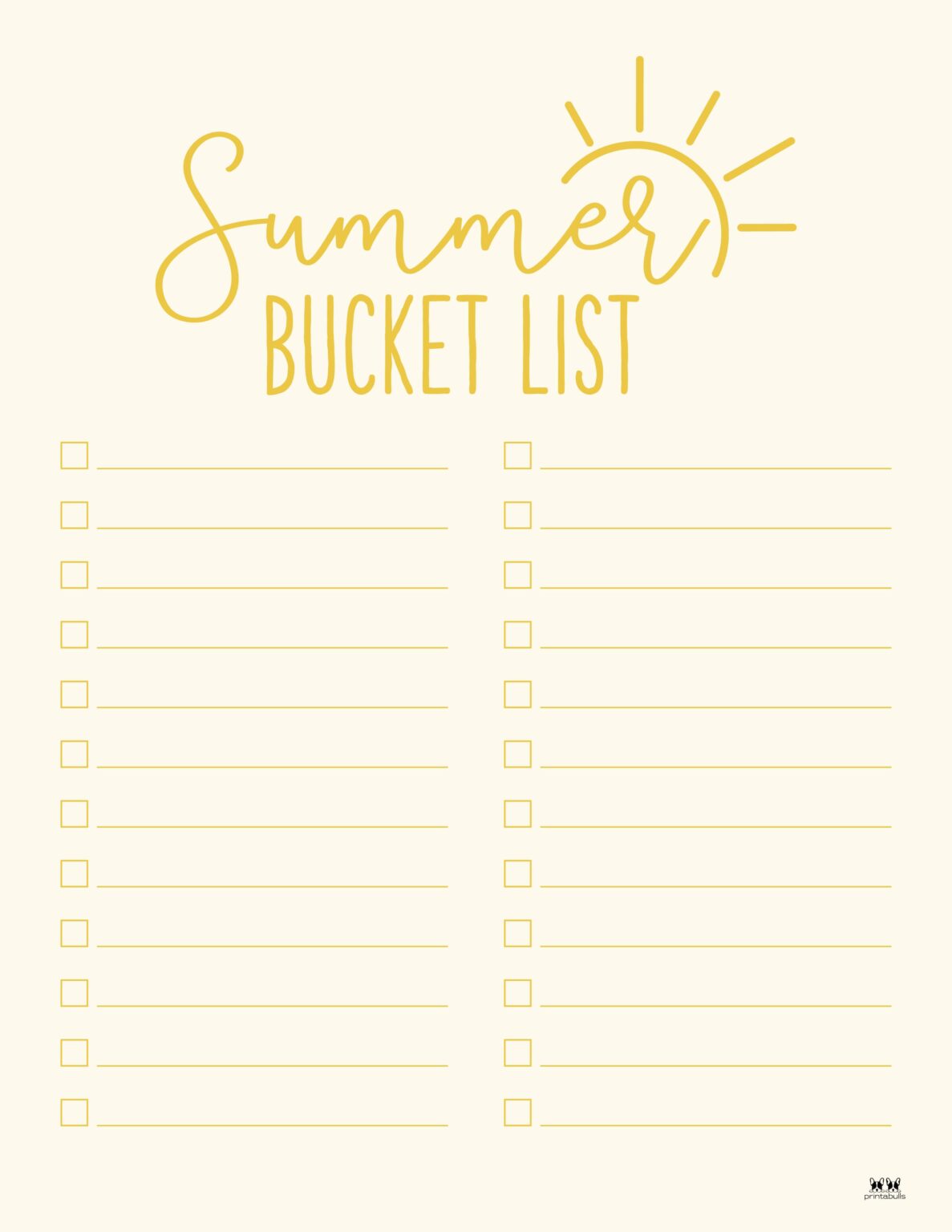Summer Bucket Lists - 20 FREE Printables | Printabulls