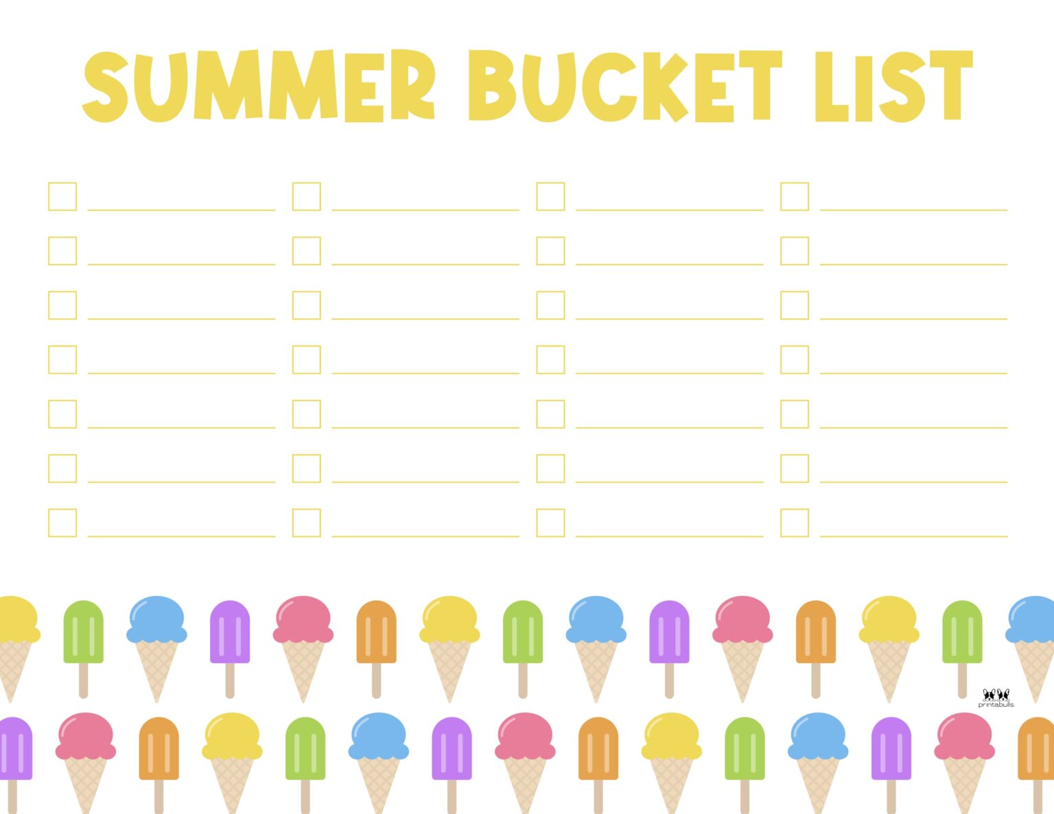 Summer Bucket Lists - 20 FREE Printables | Printabulls