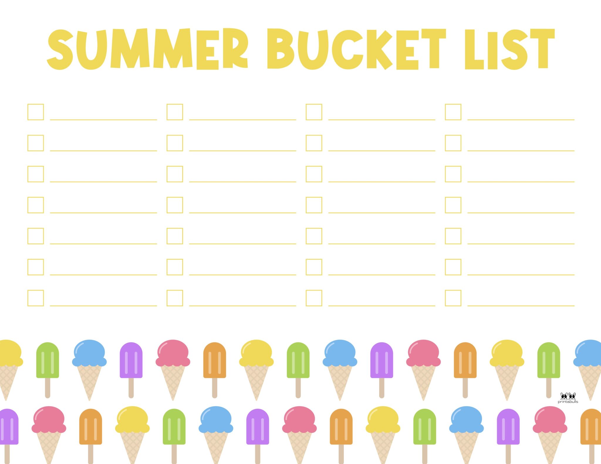 Summer Bucket Lists - 20 FREE Printables | Printabulls