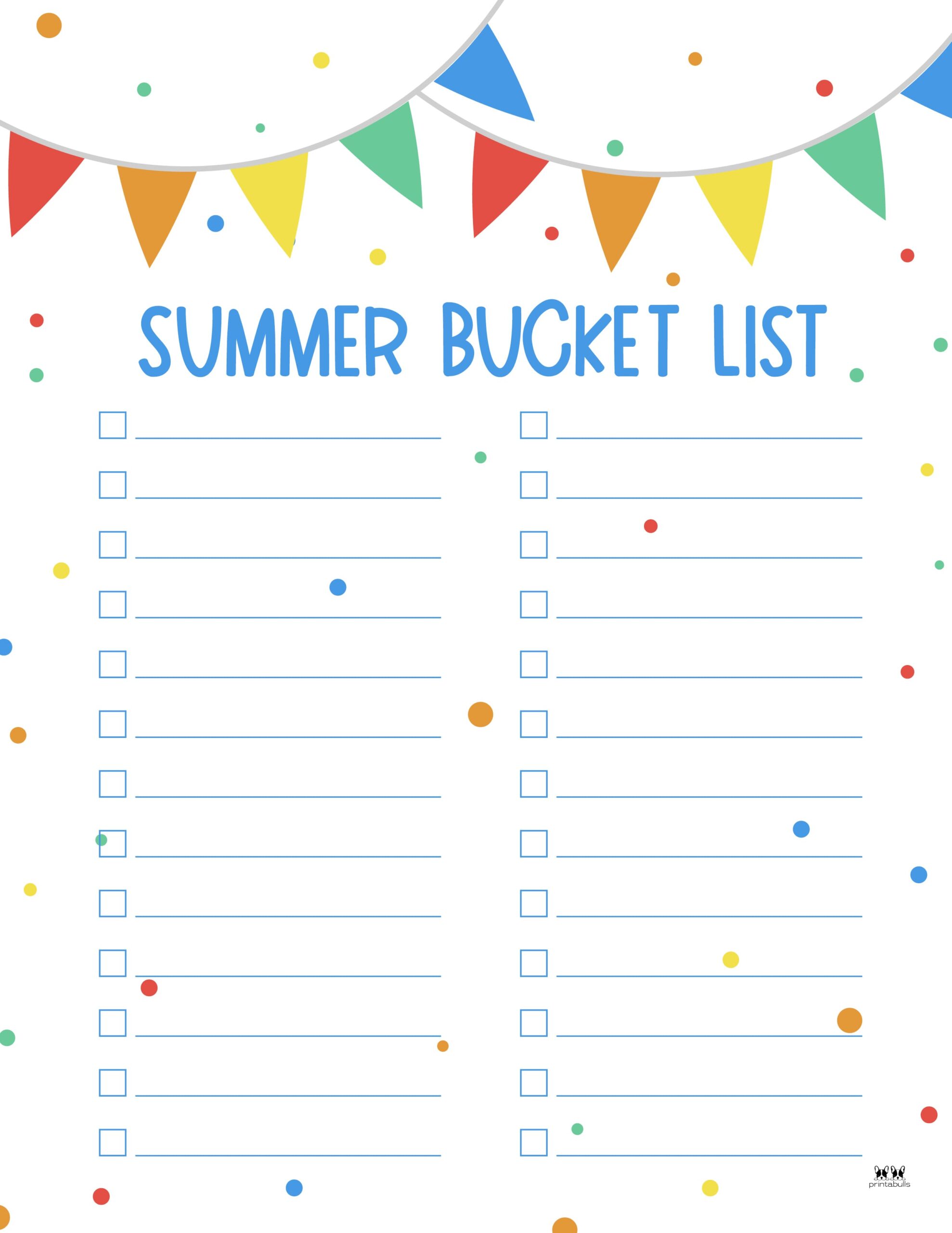 Summer Bucket Lists - 20 FREE Printables - PrintaBulk