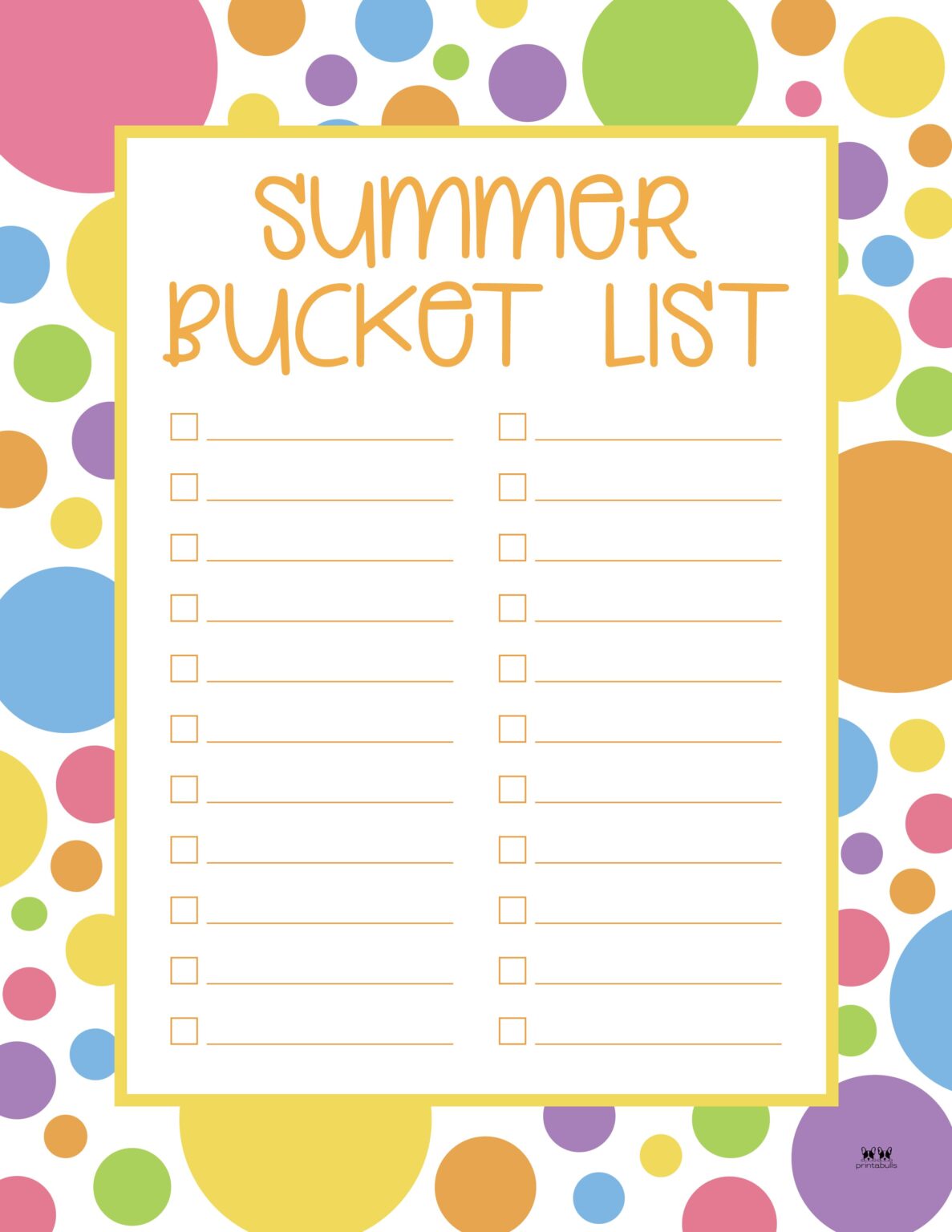 Summer Bucket Lists - 20 FREE Printables | Printabulls