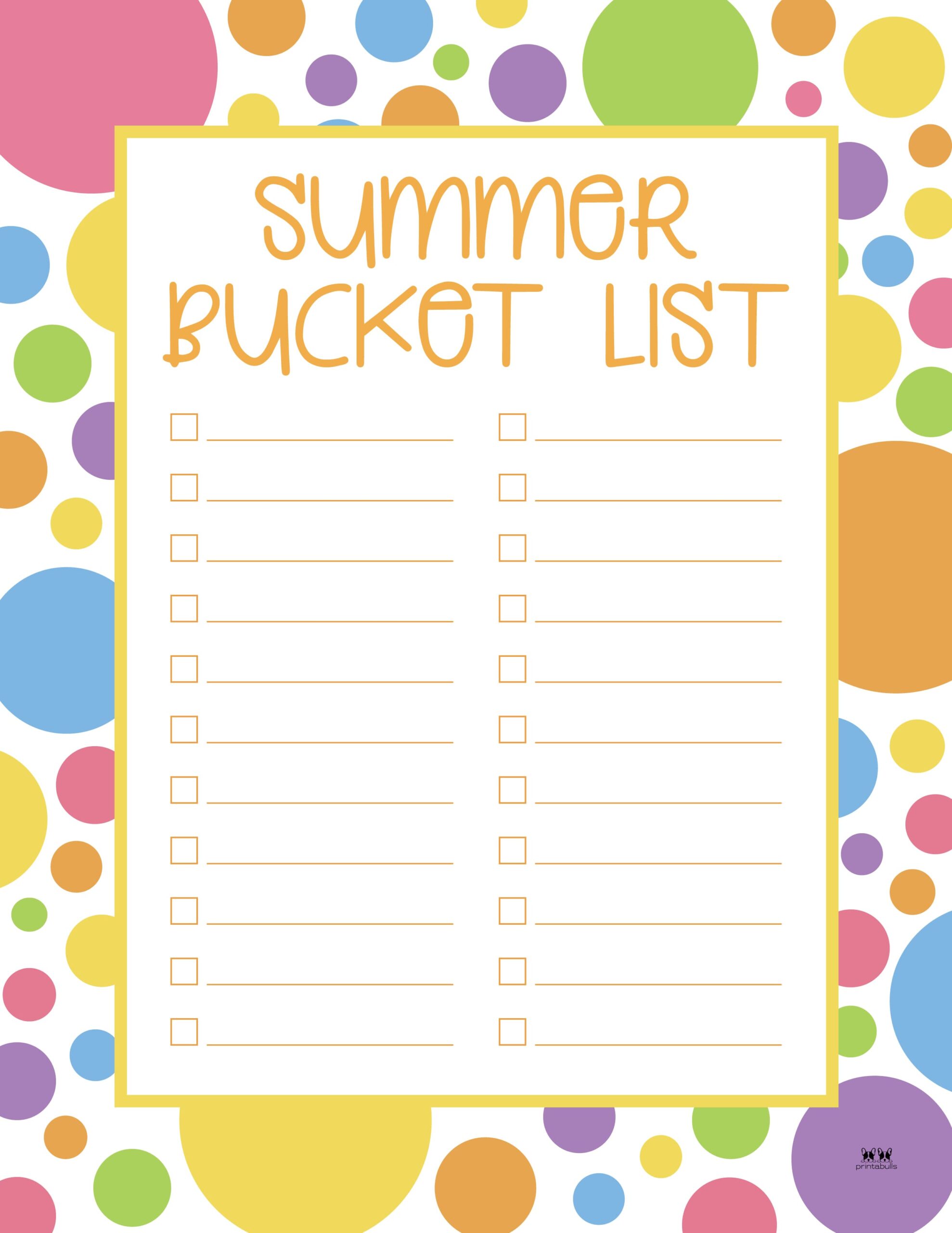 Summer Bucket Lists - 20 FREE Printables | Printabulls