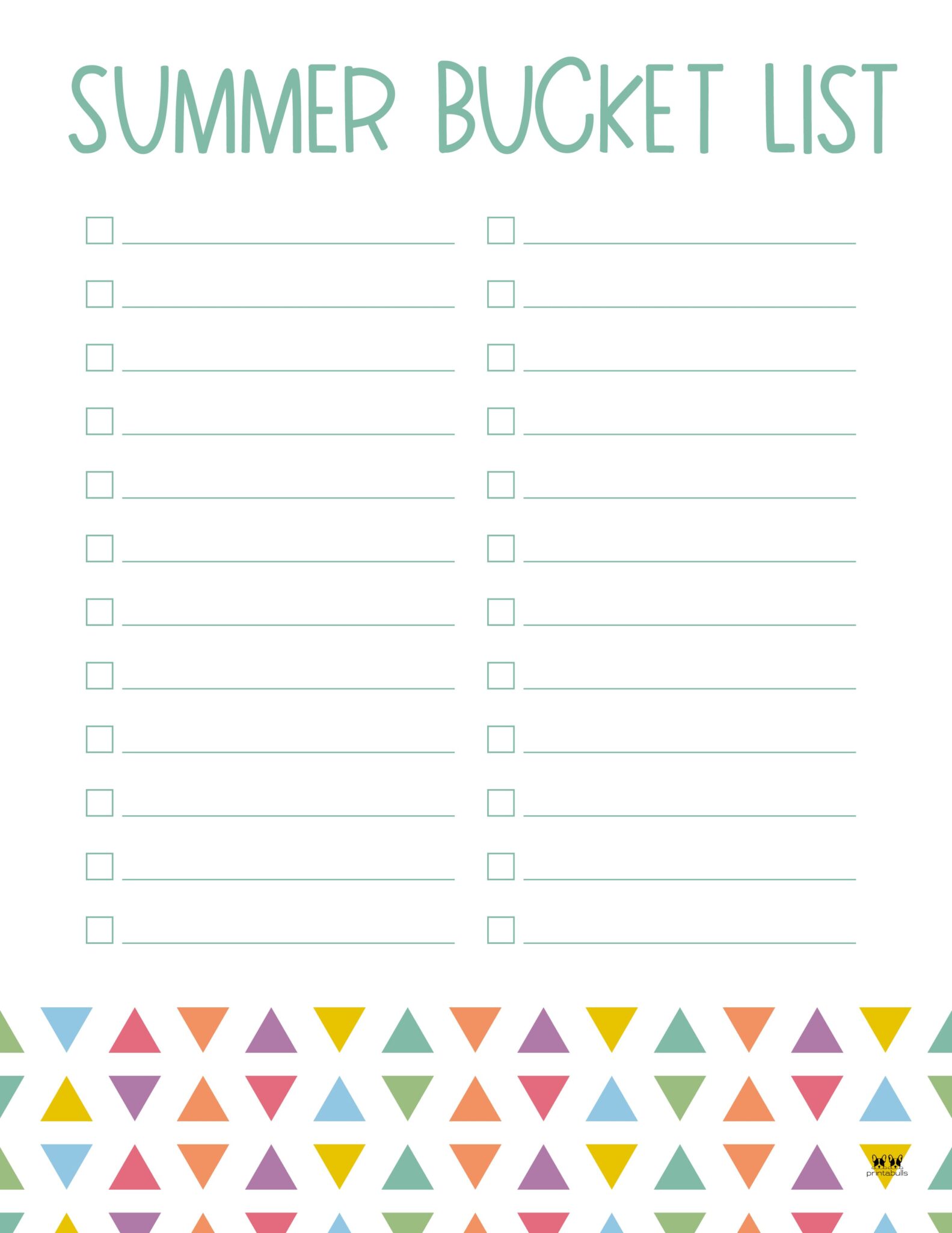 Summer Bucket Lists - 20 FREE Printables | Printabulls