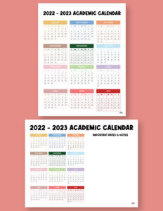 2022-2023 Academic Calendars - 15 FREE Printables - PrintaBulk