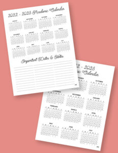 2022-2023 Academic Calendars - 15 FREE Printables - PrintaBulk