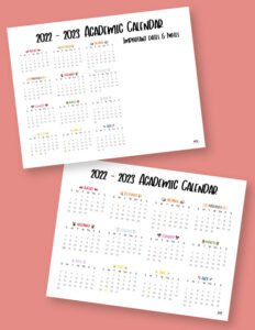 2022-2023 Academic Calendars - 15 FREE Printables | Printabulls