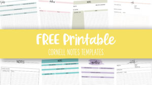 Cornell Notes Templates - 15 FREE Printables | Printabulls