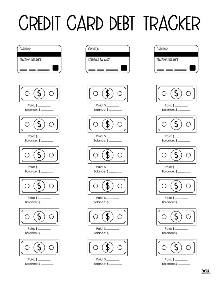 Debt Trackers & Debt Snowball Worksheets - 35 Pages | Printabulls