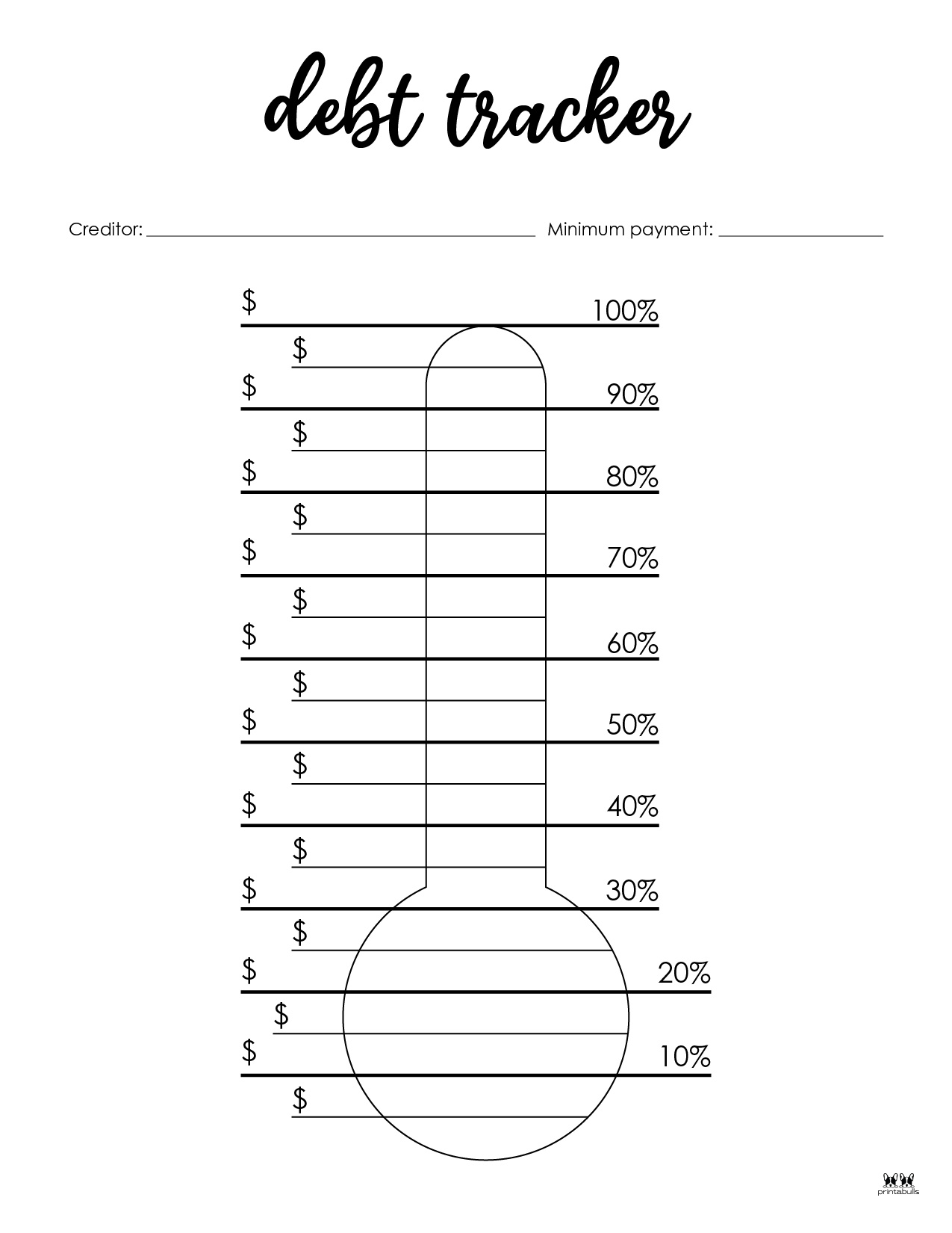 Debt Trackers & Debt Snowball Worksheets - 44 Pages | Printabulls