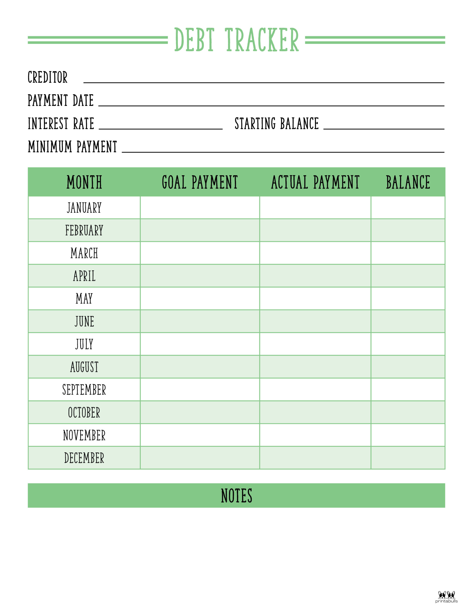 Debt Trackers & Debt Snowball Worksheets - 35 Pages | Printabulls