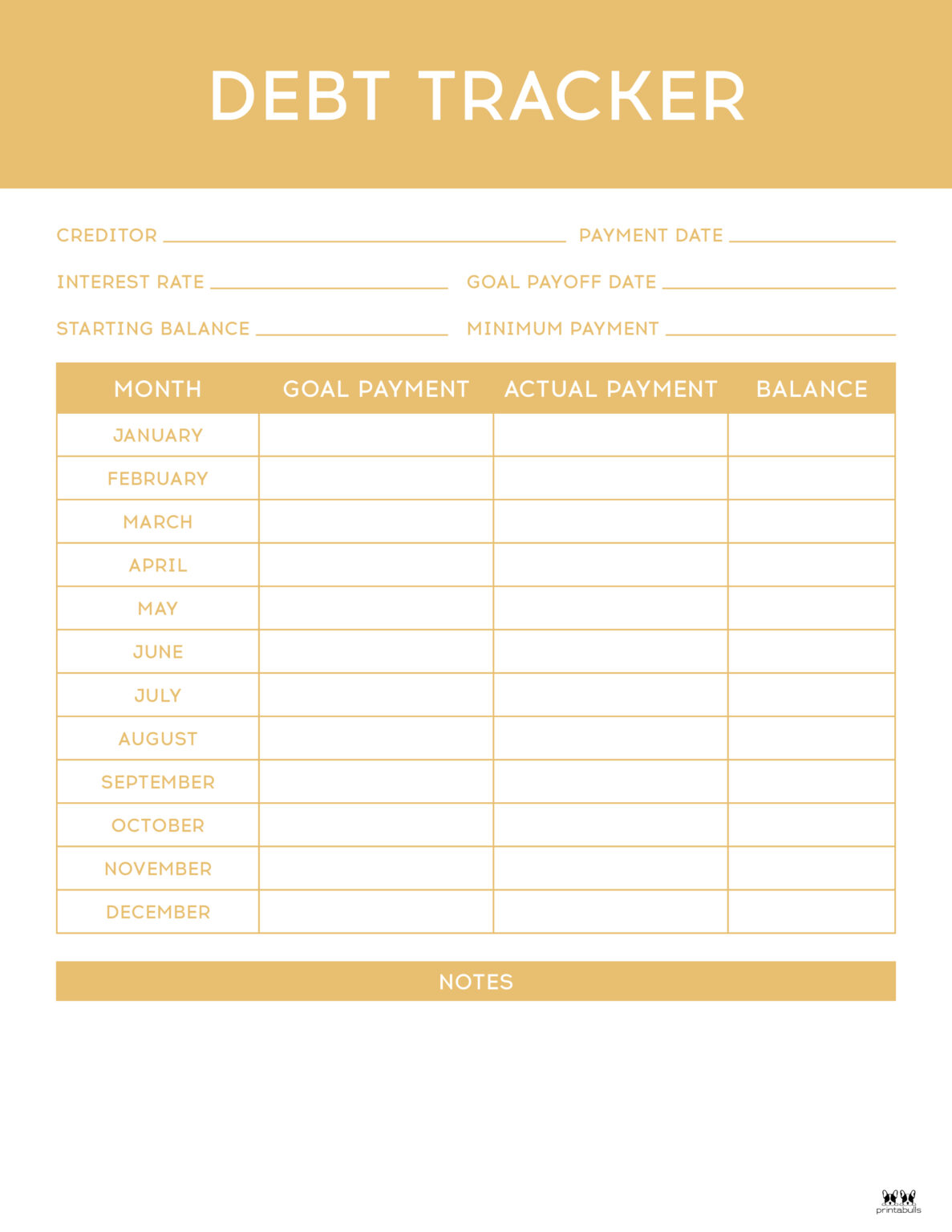 Debt Trackers & Debt Snowball Worksheets - 35 Pages | Printabulls