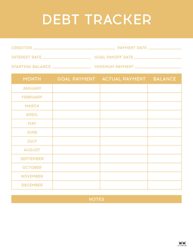 Debt Trackers & Debt Snowball Worksheets - 44 Pages | Printabulls