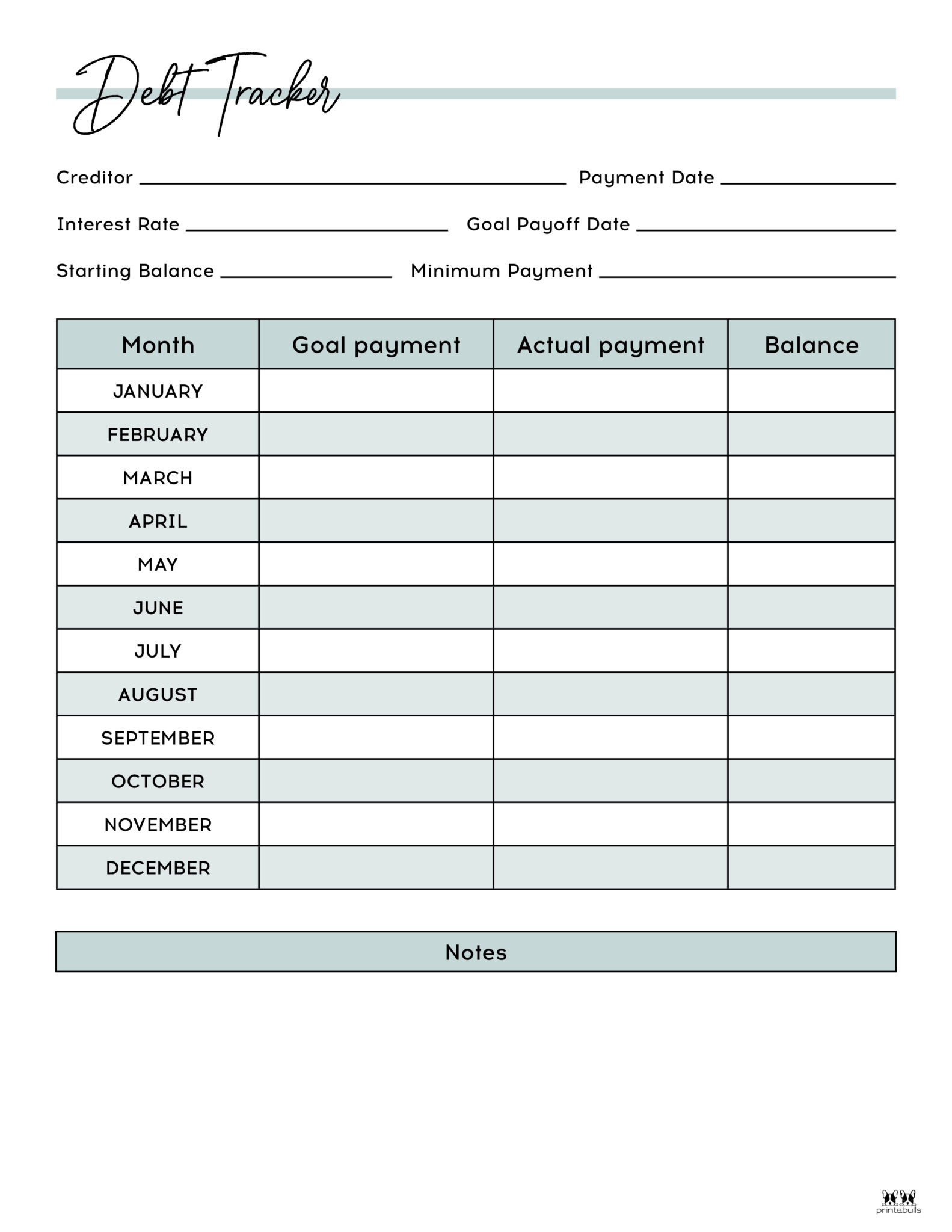 Debt Trackers & Debt Snowball Worksheets - 35 Pages | Printabulls