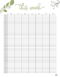 Hourly Planners - 20 FREE Printables | Printabulls