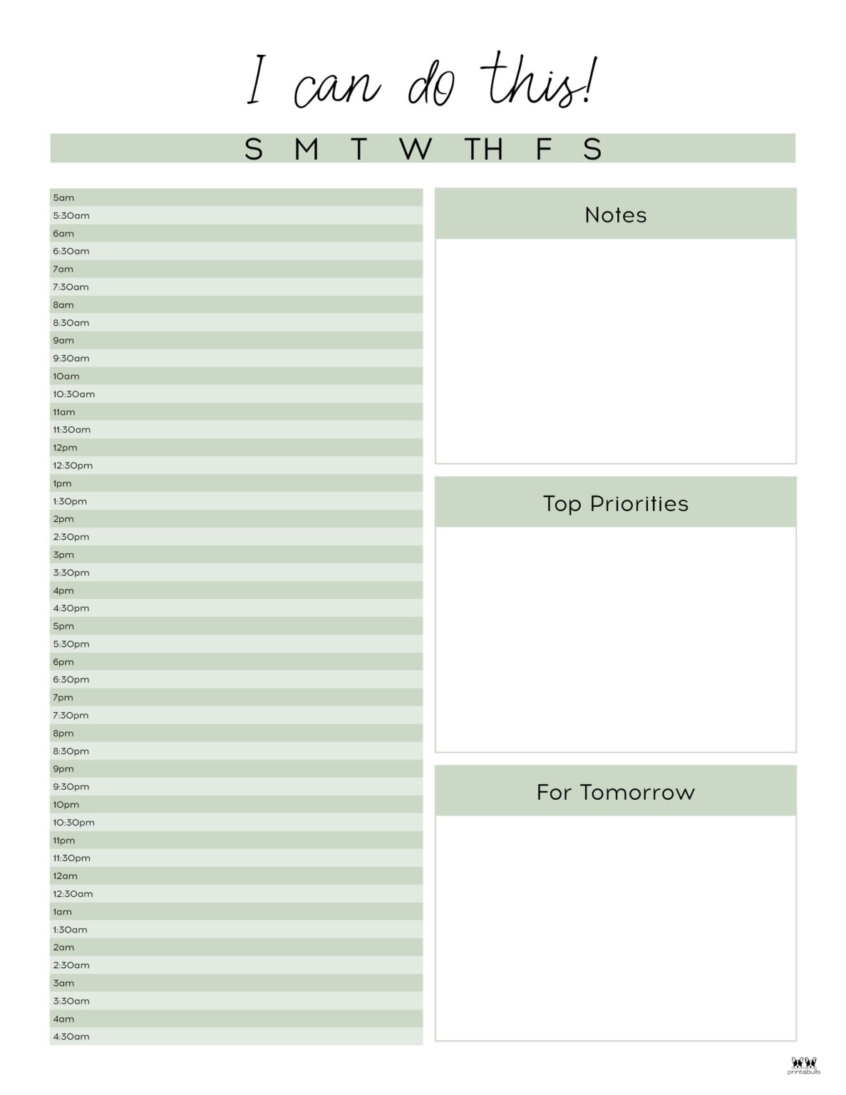 Hourly Planners - 25 FREE Printables | Printabulls