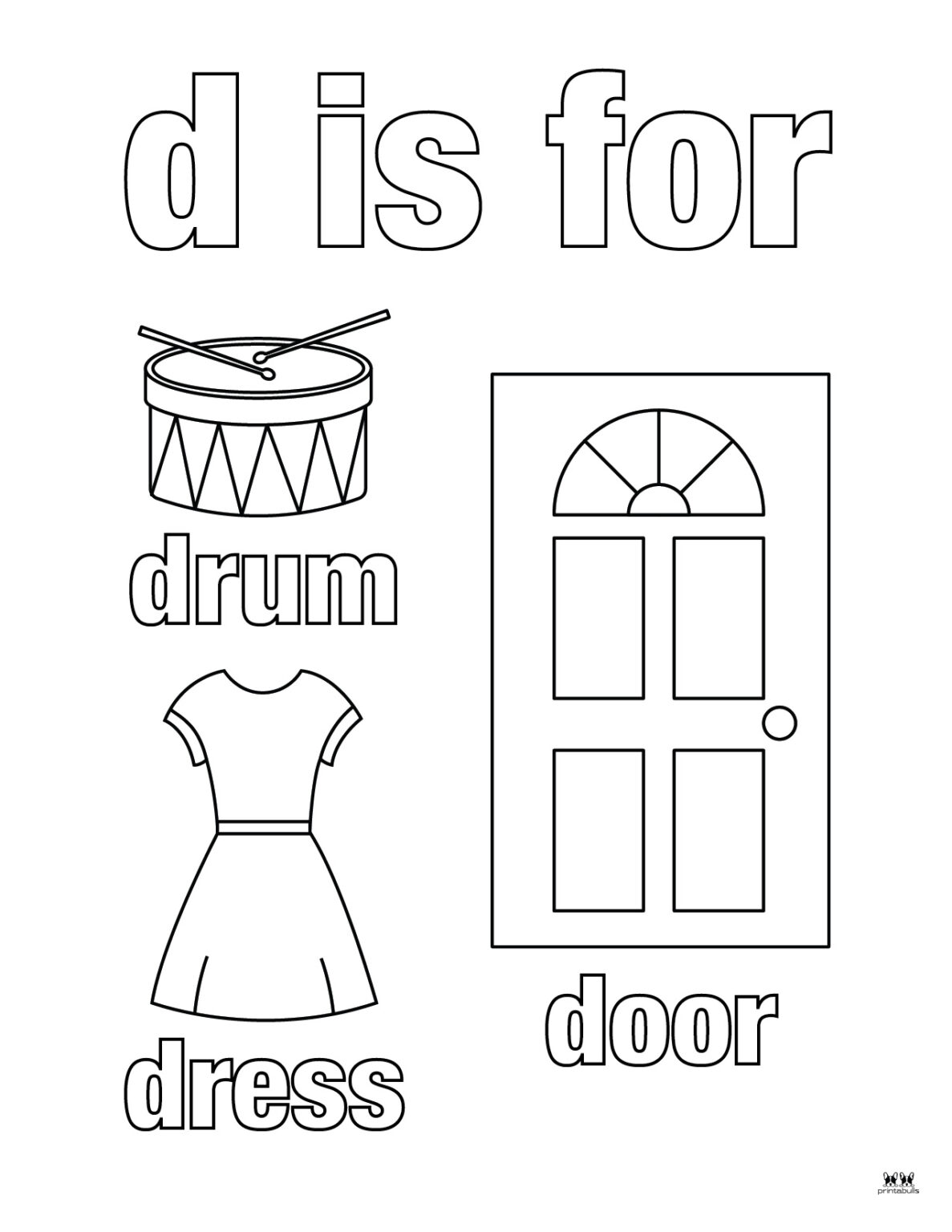 Letter D Coloring Pages - 15 FREE Pages | Printabulls