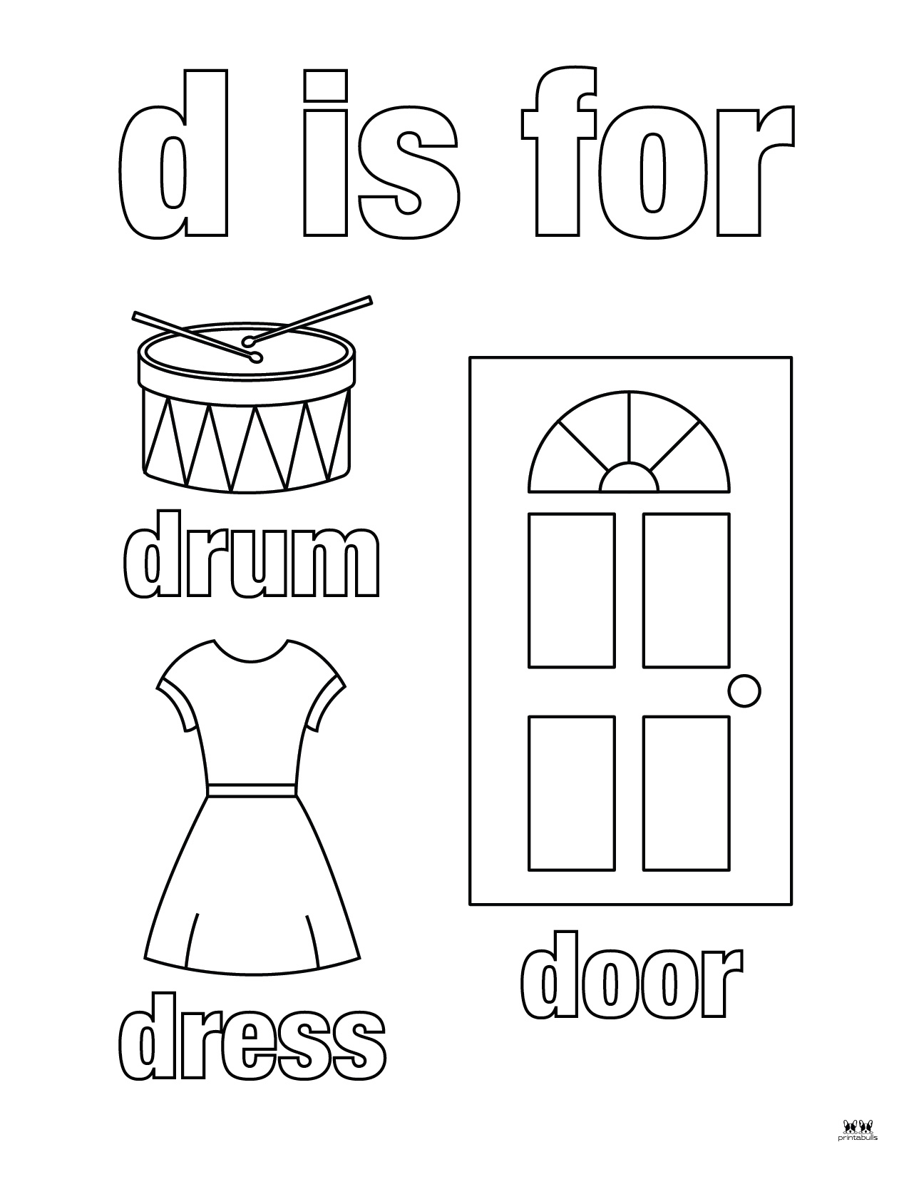 Letter D Coloring Pages - 15 FREE Pages | Printabulls