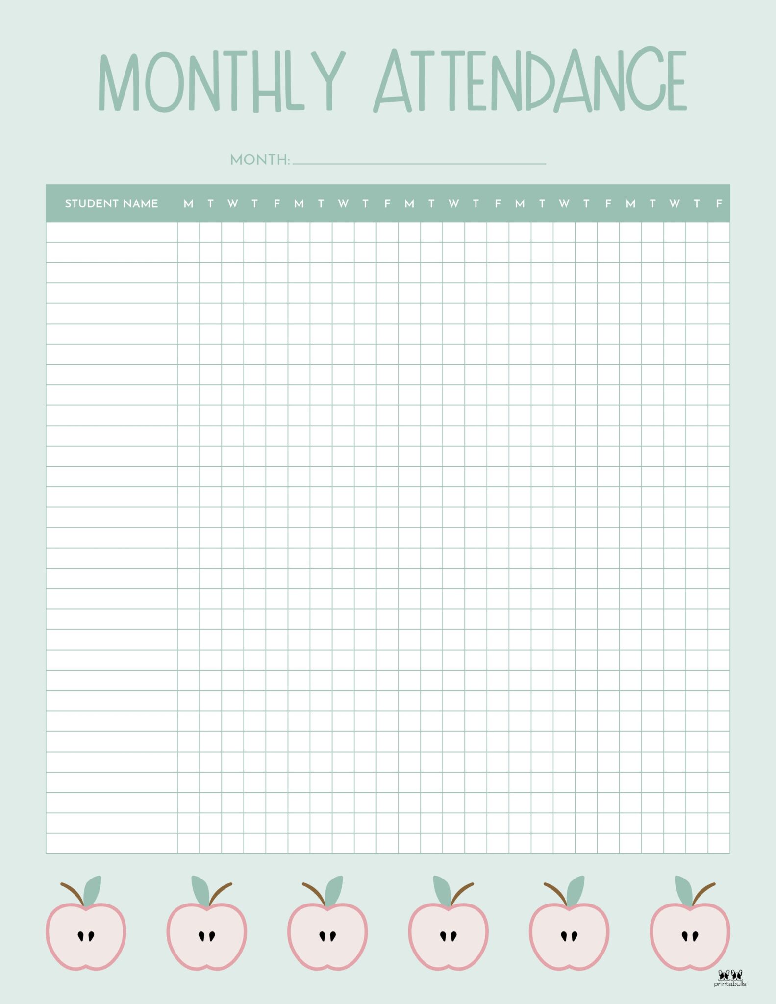 Attendance Sheets - 52 FREE Printables | Printabulls