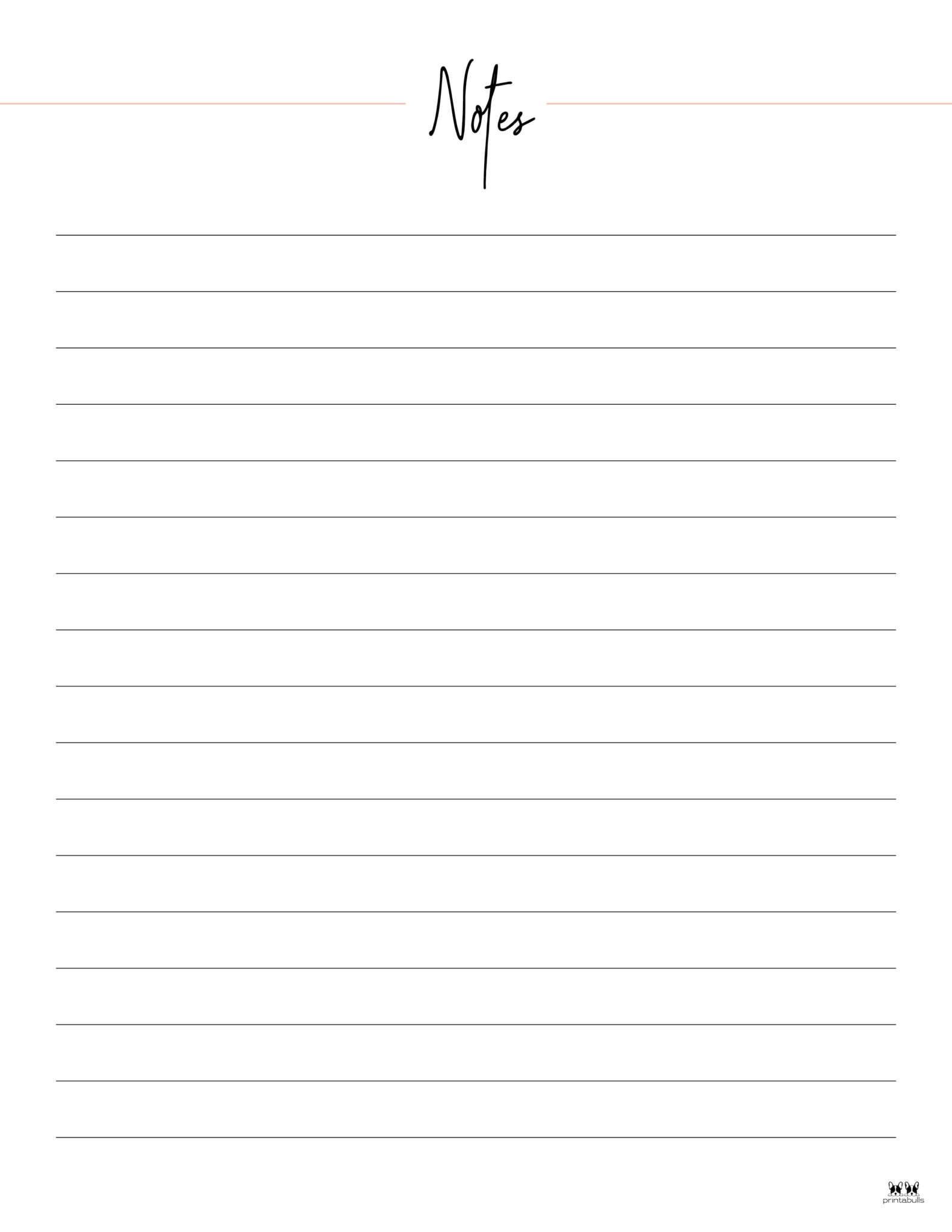 Note Pages & Templates - 30 Free Printables | Printabulls