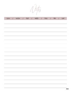 Note Pages & Templates - 30 FREE Printables | Printabulls