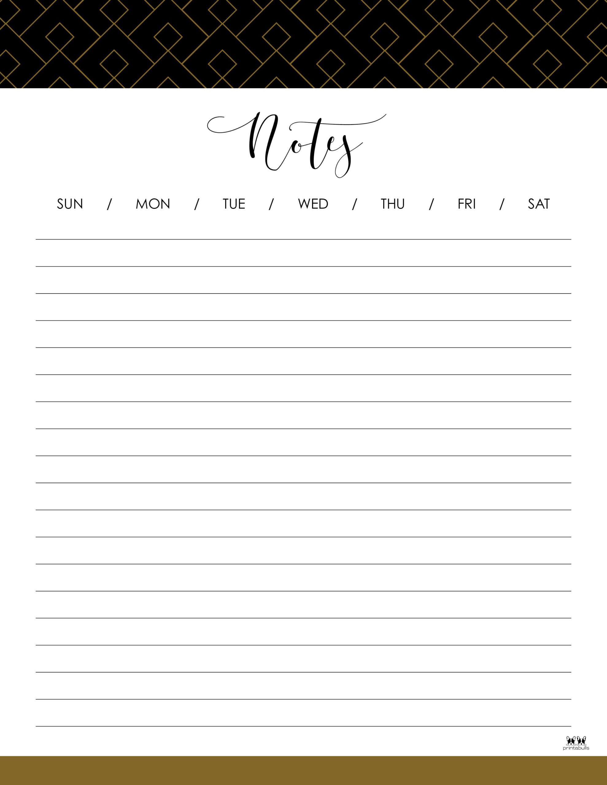 Note Pages & Templates - 30 FREE Printables | Printabulls