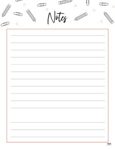 Note Pages & Templates - 38 FREE Printables | Printabulls