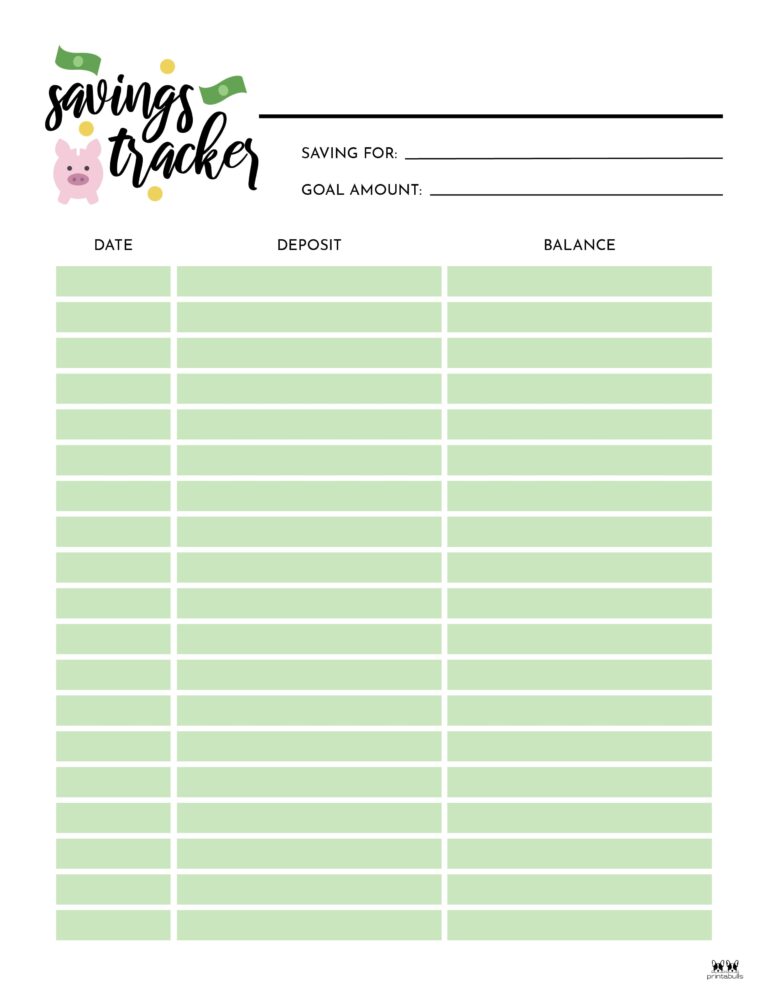 Savings Trackers - 27 FREE Printables - PrintaBulk
