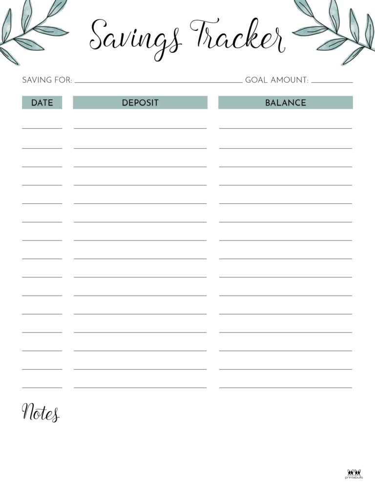 Savings Trackers - 34 FREE Printables | Printabulls