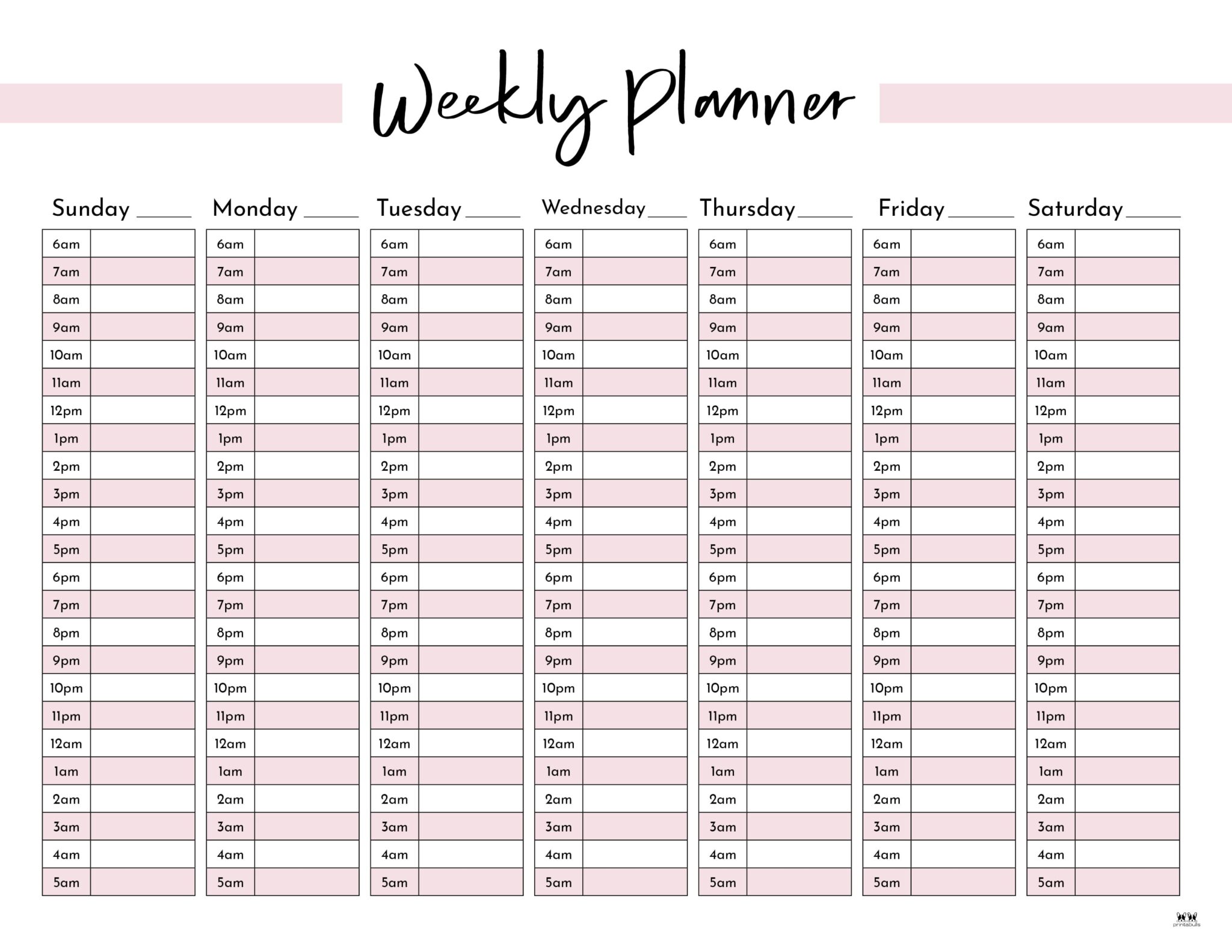 Weekly Planners - 25 FREE Printables | Printabulls